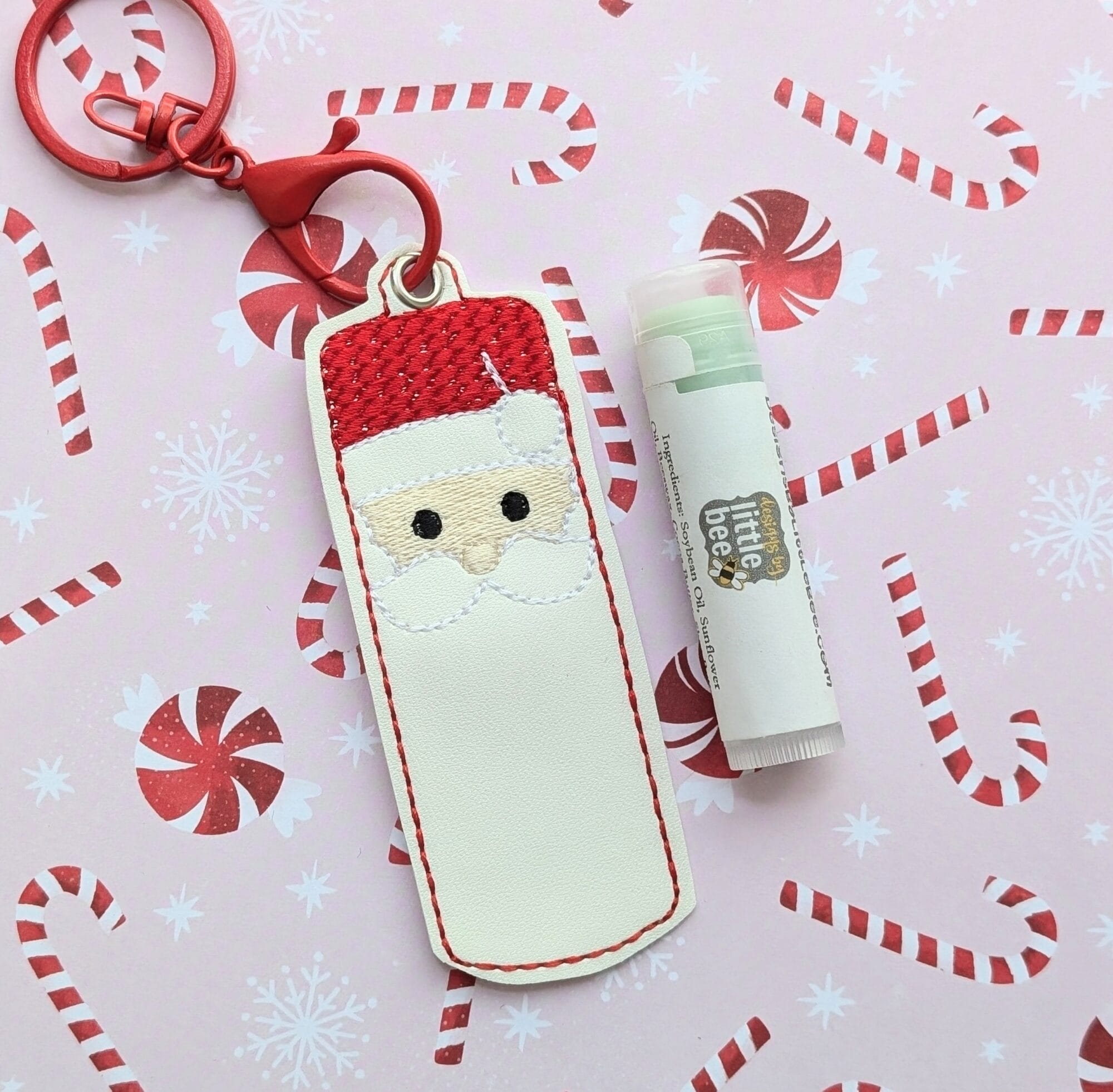 Santa Square - "Backwards" Lip Balm Holder - Snap Tab & Eyelet Key Fob ...