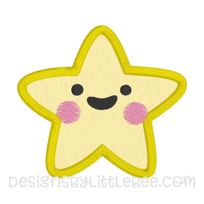 Happy Star Applique Design - Designs by Little Bee