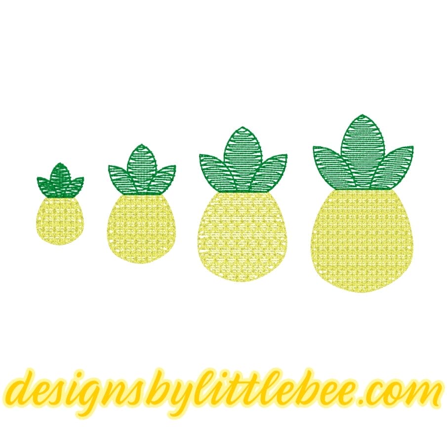 Mini Pineapple Embroidery Design - Designs by Little Bee