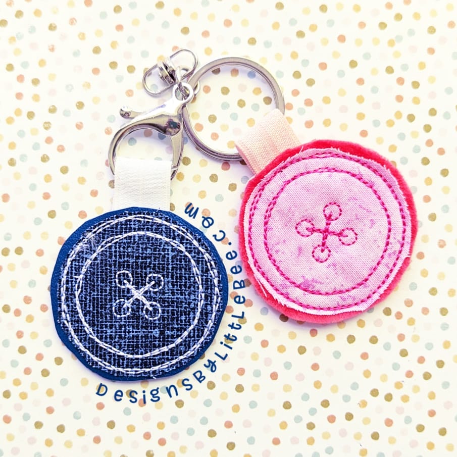 Button Ribbon-Loop Key Fob - Designs by Little Bee