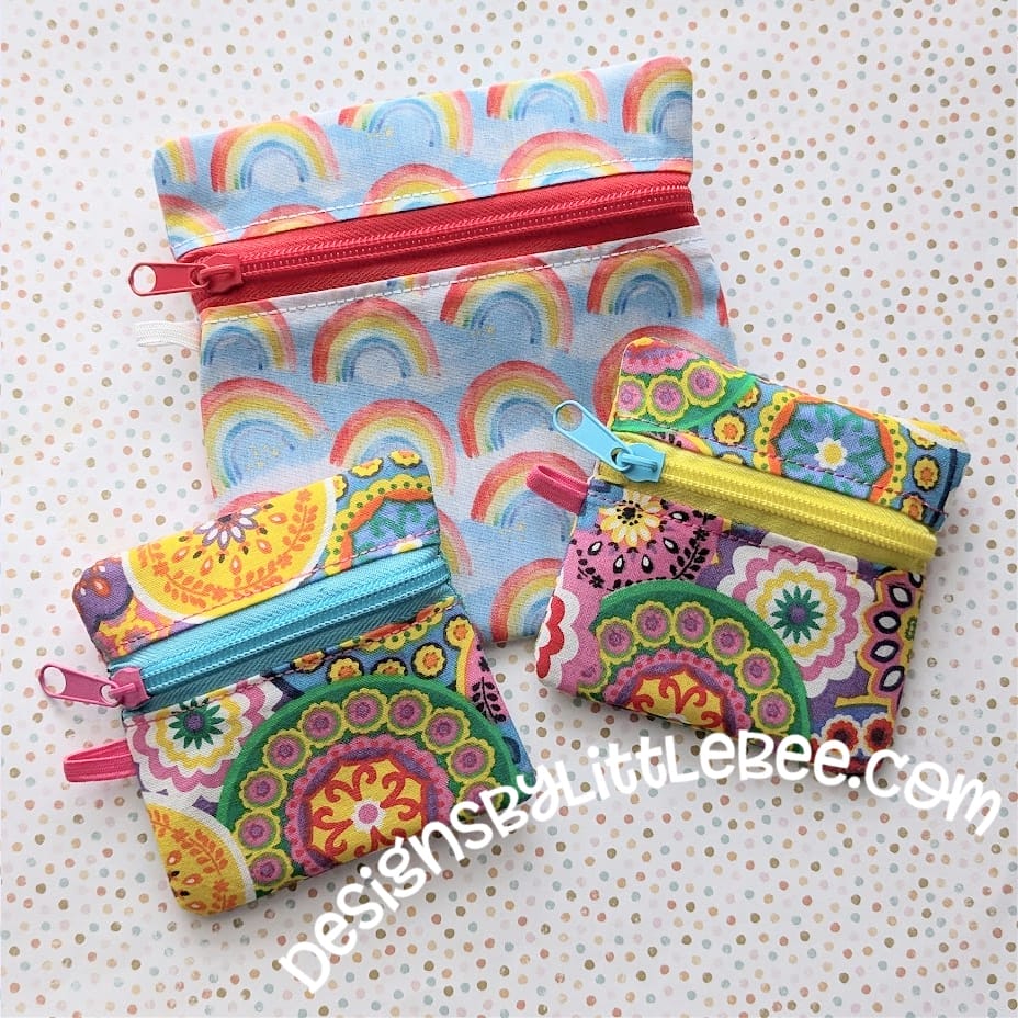 Square Mid-Zip Bag - Size 5 Zipper - Designs by Little Bee