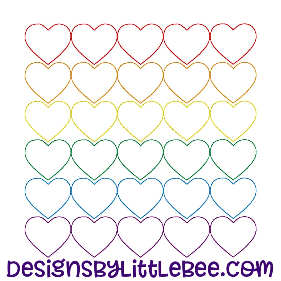 Heart Print Embroidery Design - Designs by Little Bee