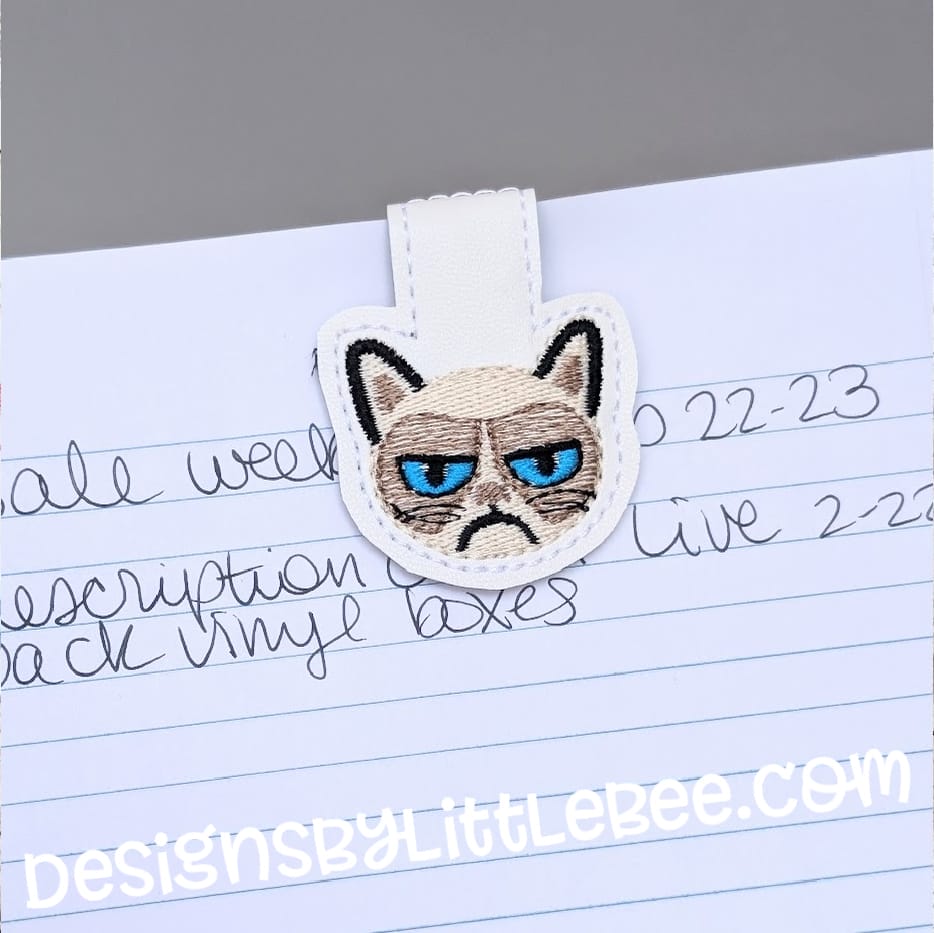 Grouchy Cat Foldover Magnetic Bookmark - Designs by Little Bee