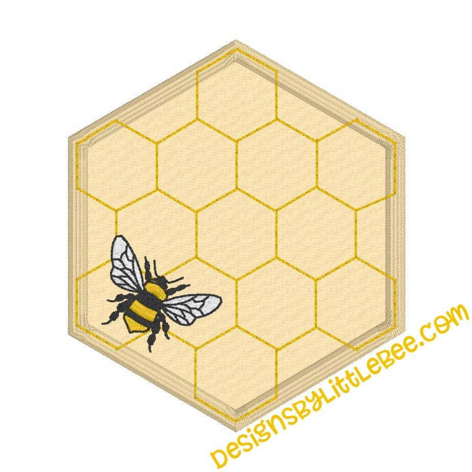 Honeycomb and Bee Applique Design - Designs by Little Bee