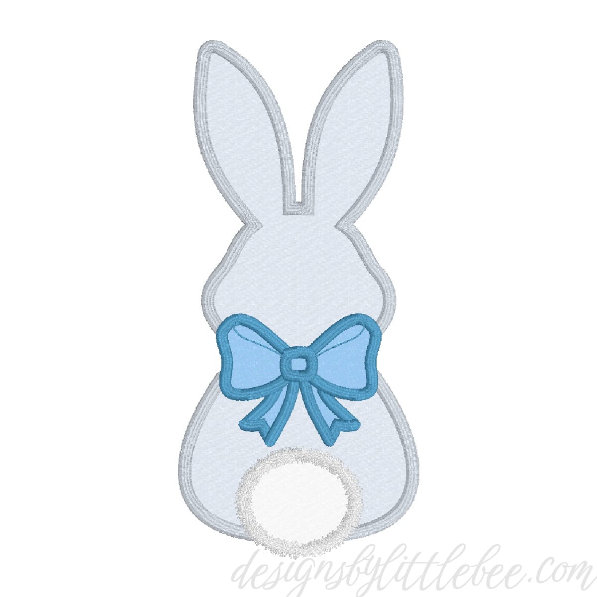 Bunny Rabbit + Bow Applique - Designs by Little Bee