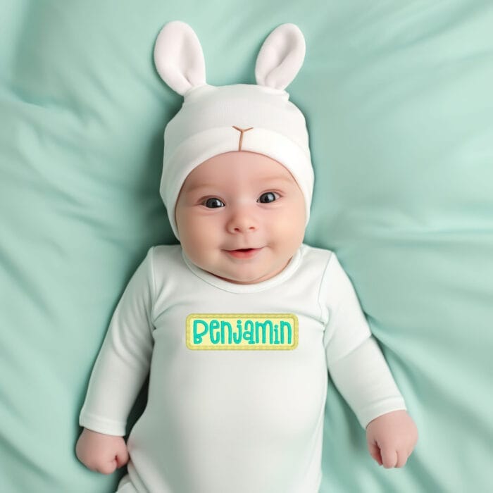 Rectangle Name Plate Applique - Designs by Little Bee