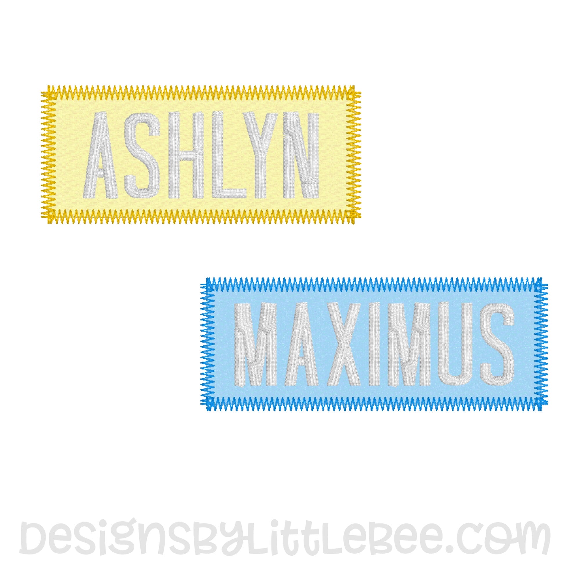 Rectangle Name Plate - ZigZag Applique - Designs by Little Bee