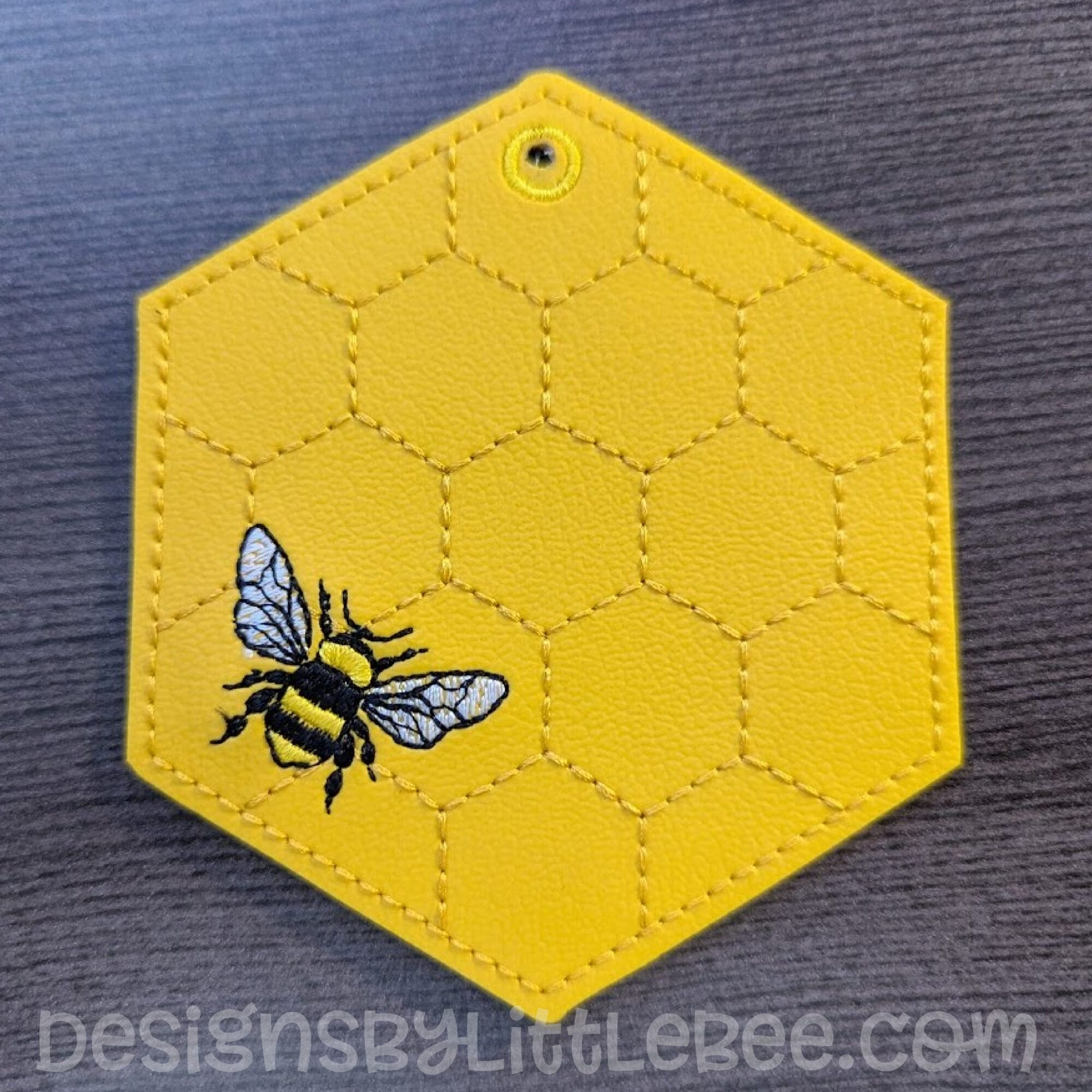 Honeycomb and Bee Hexagon Bookmark / Coaster - Designs by Little Bee
