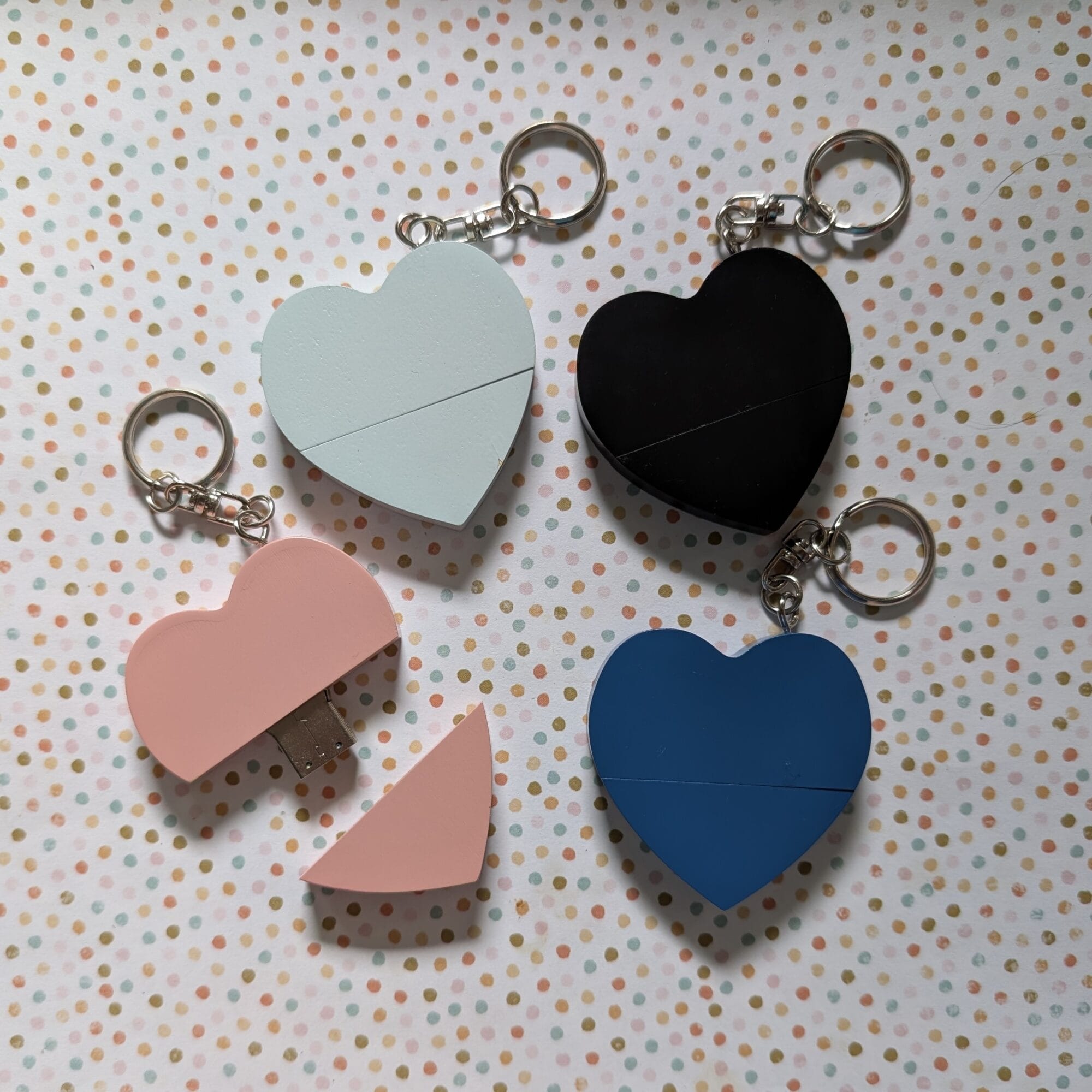 Wood Hearts Flash Drive - 4GB - Designs by Little Bee