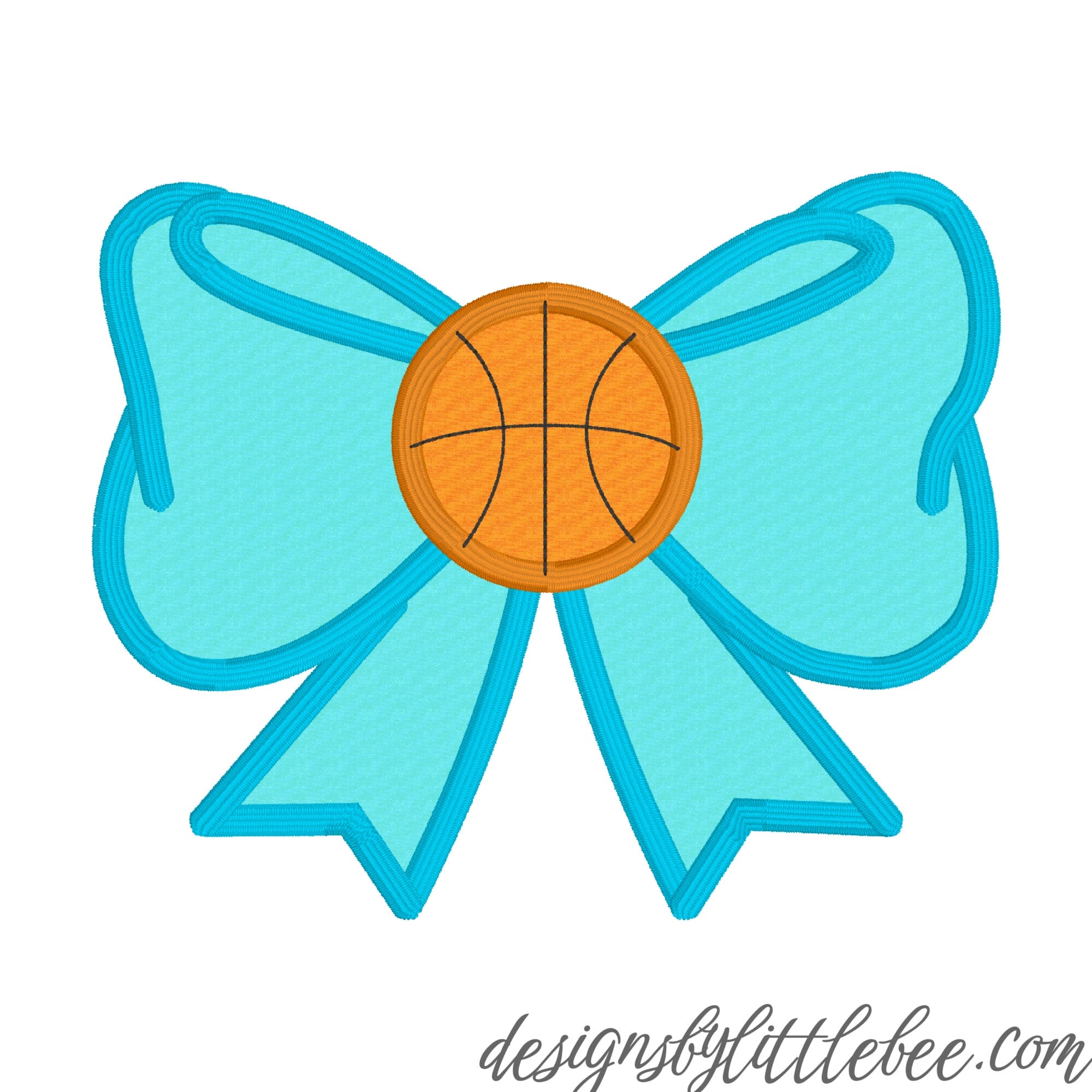 Basketball Bow Applique - Designs by Little Bee