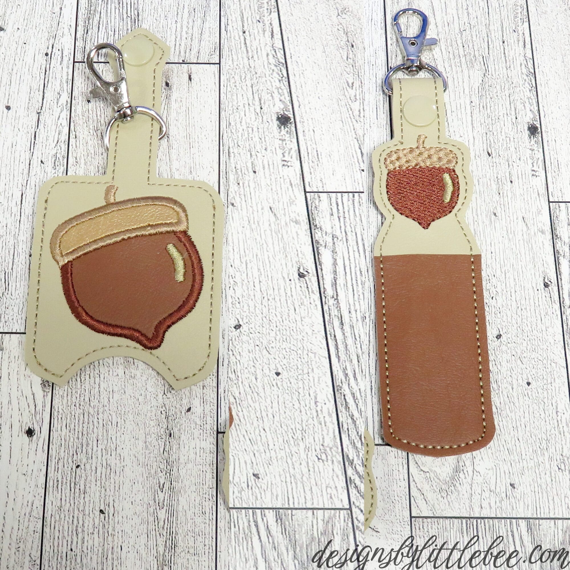 Acorn Hand Sanitizer Case & Lip Balm Fob - Snap Tab and Eyelet ...