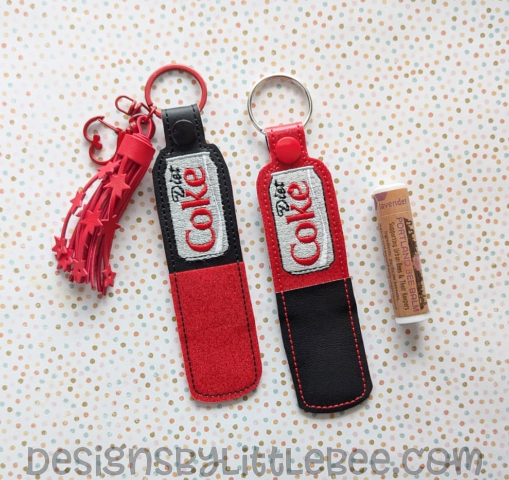 Diet Coke Lip Balm Holder - Snap Tab & Eyelet Key Fob - Designs by ...