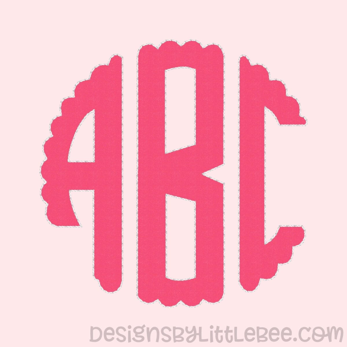 Scalloped Monogram Font - Raggy Applique - Designs by Little Bee